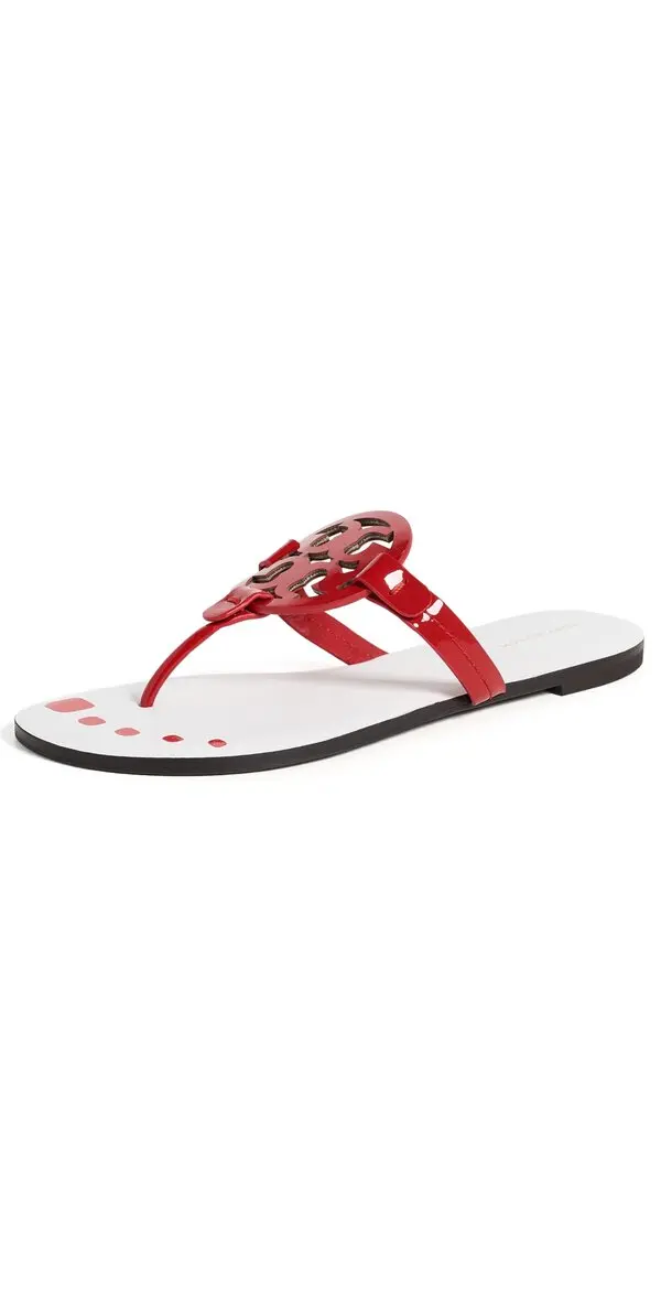 Tory Burch Miller Nail Polish Sandals - Flash Red