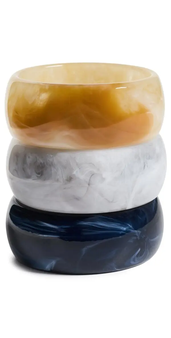 ADINA EDEN Thick Resin Bangle Combo Set - Multi Color