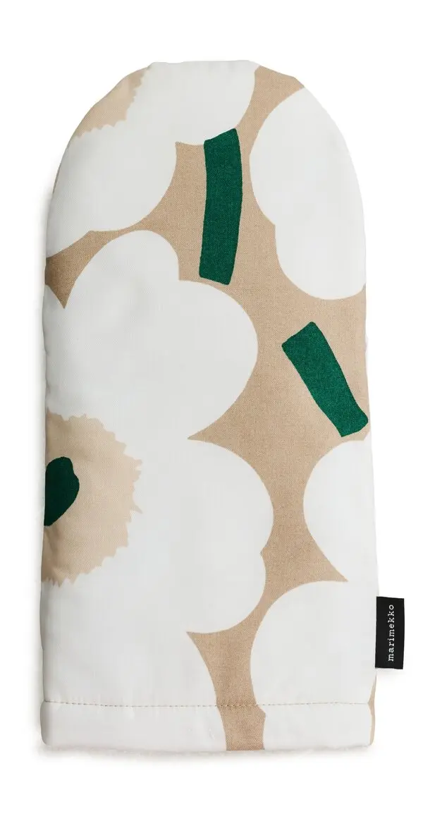 Marimekko Pieni Unikko Oven Mitt - Sand/white/hay/emerald