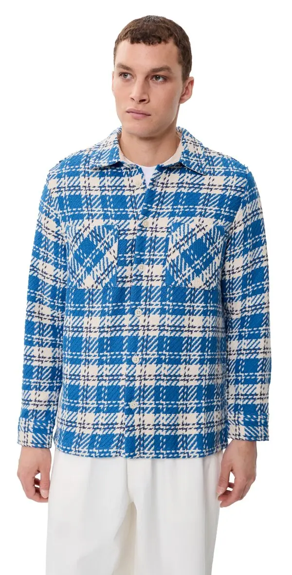 WAX LONDON Oran Check Whiting Overshirt