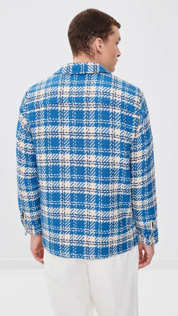 WAX LONDON Oran Check Whiting Overshirt