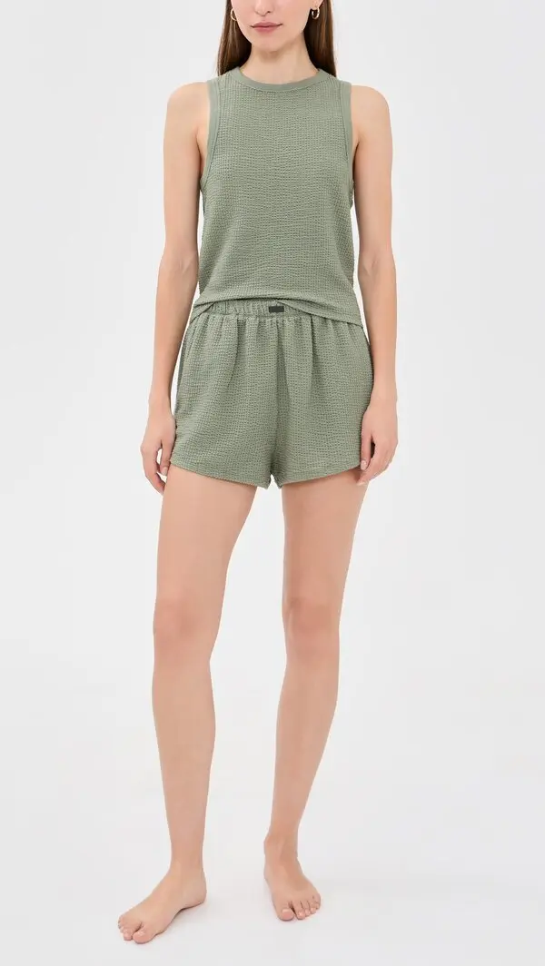 Lunya Cotton Seersucker Shorts