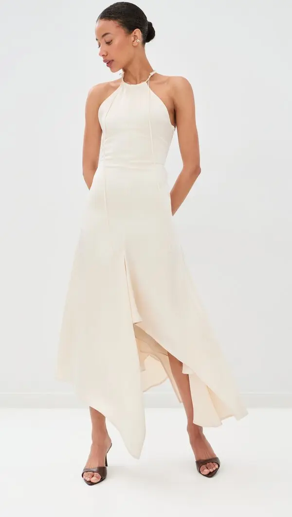 Victoria Beckham Halter Neck Draped Dress