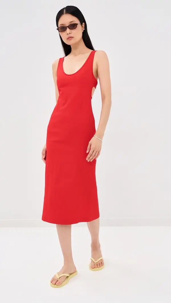 Tibi Creased Stretch Crepe Racerback Dress
