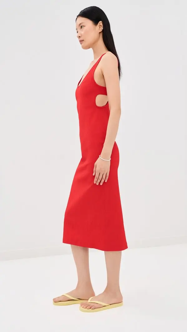 Tibi Creased Stretch Crepe Racerback Dress