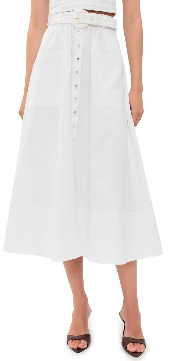 Saloni Kirat Midi Skirt - 01-white
