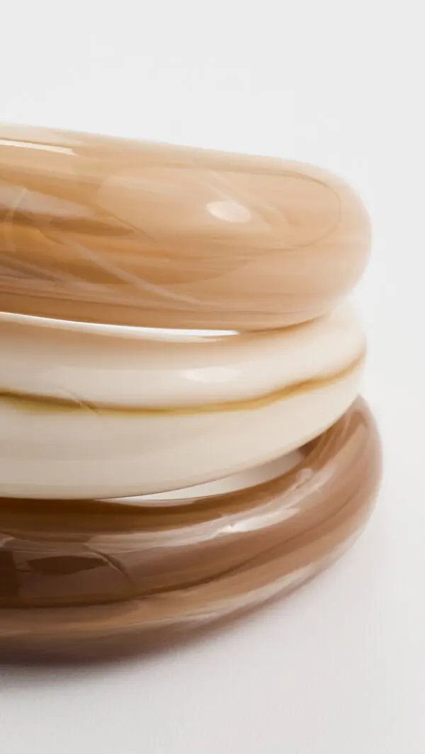 ADINA EDEN Caramel Cream Resin Bangle Set
