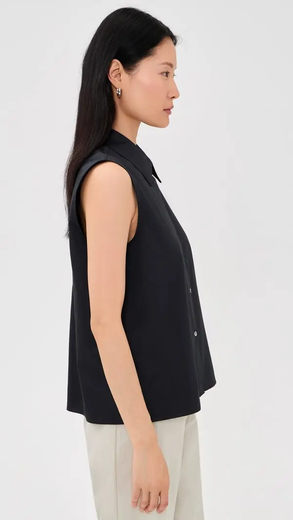 Vince Relaxed Button Down Tank Top