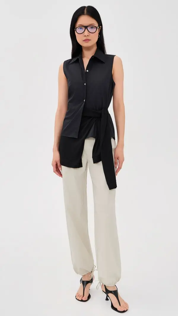Vince Relaxed Button Down Tank Top