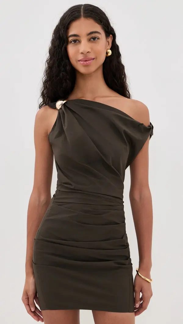 Ba&sh Osiris Dress With Gold-tone Hardware And Ruching