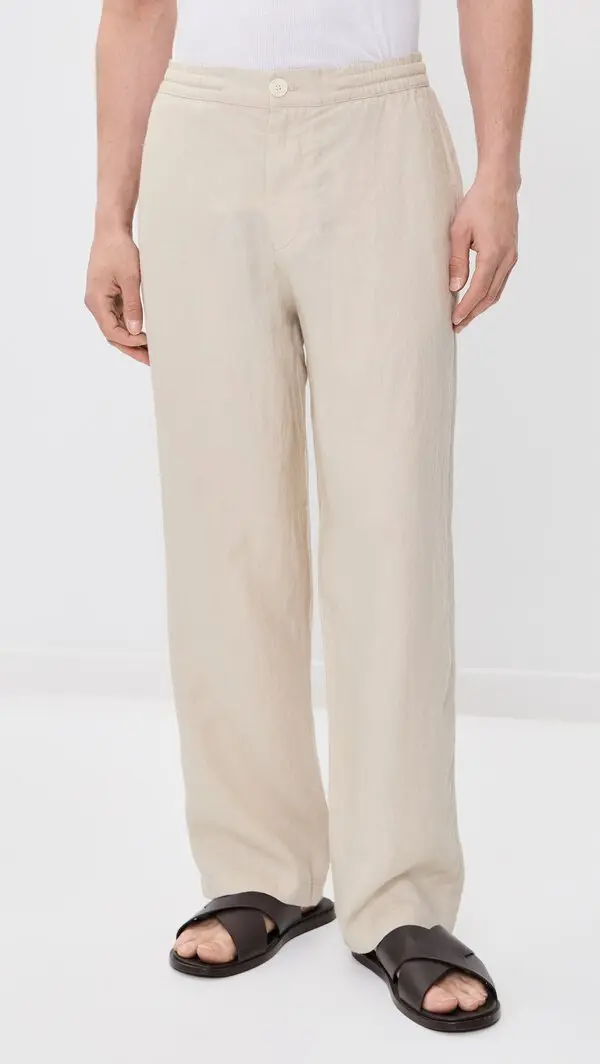 WAX LONDON Glencoe Relaxed Fit Linen Trousers