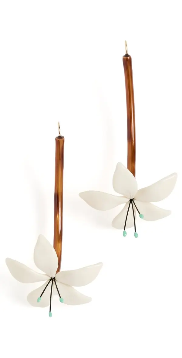 Tory Burch Curiosity Flower Earrings - Tortoise