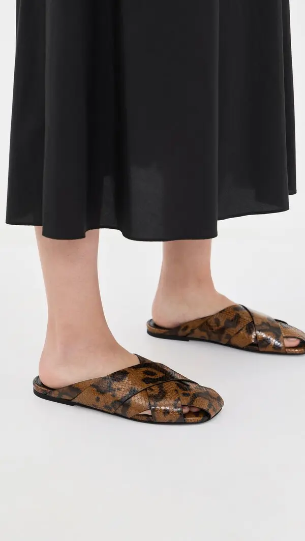 Proenza Schouler Slant Cross Slides In Embossed Python