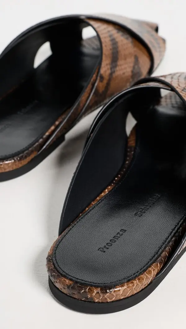Proenza Schouler Slant Cross Slides In Embossed Python