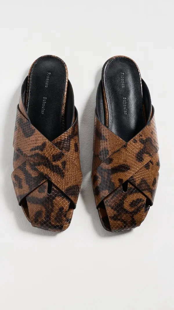 Proenza Schouler Slant Cross Slides In Embossed Python