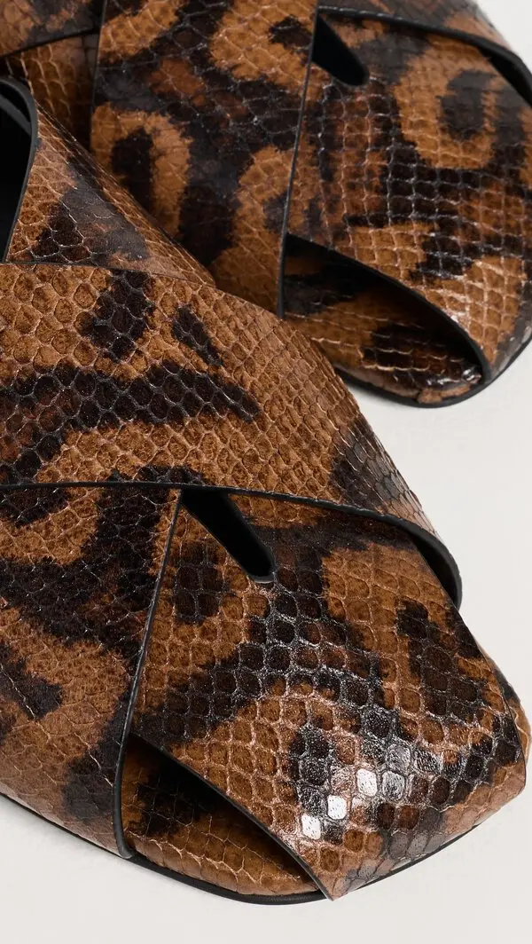 Proenza Schouler Slant Cross Slides In Embossed Python