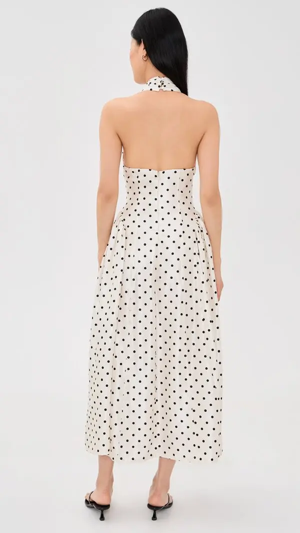 Endless Rose Halter Neck Polka-dot Maxi Dress