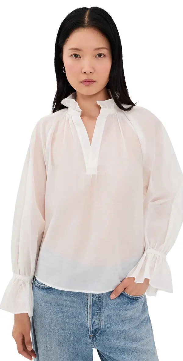 Polo Ralph Lauren Cotton-silk Organdy Blouse - White