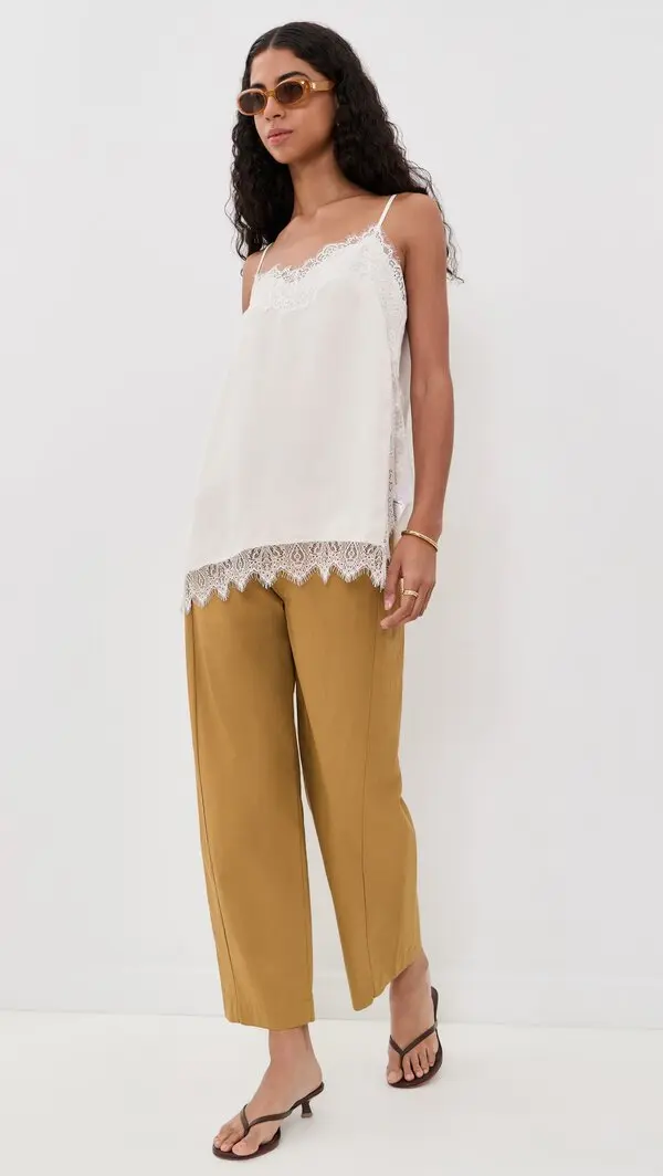 MOTHER The Sweet Talker Tank With Lace Trim
