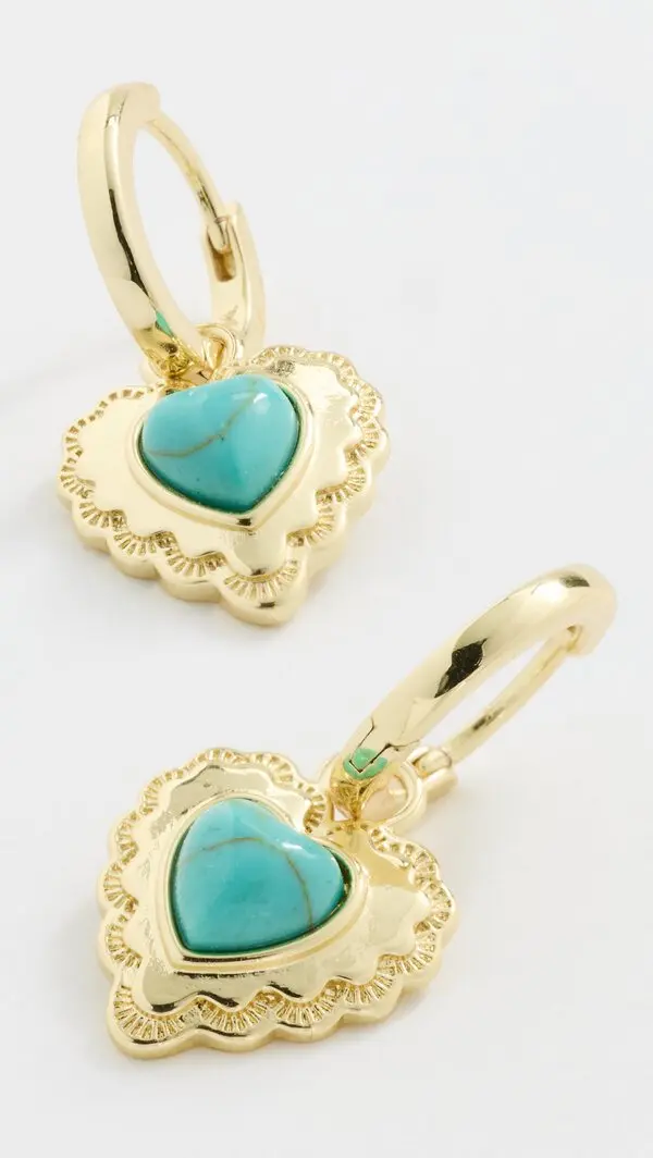 ADINA EDEN Heart Drop Huggie Earrings