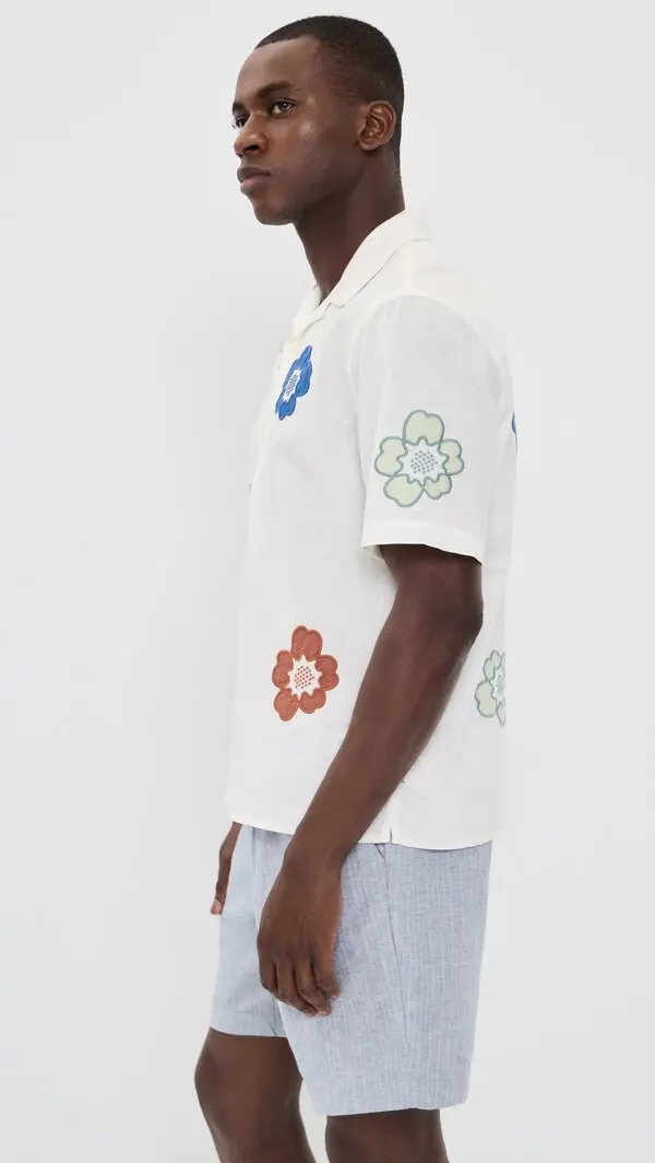 WAX LONDON Didcot Applique Floral Shirt