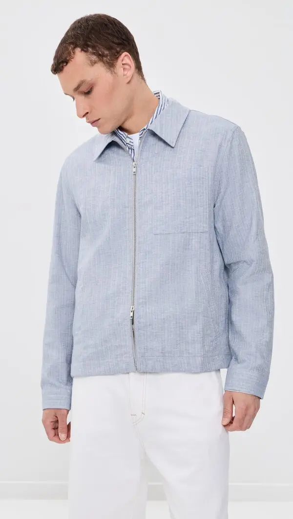 WAX LONDON Eldon Cotton Linen Herringbone Jacket