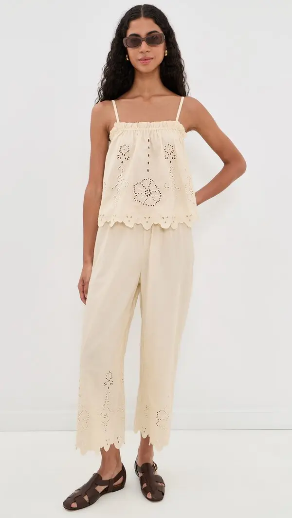 APIECE APART Embroidered Kari Pull On Pants