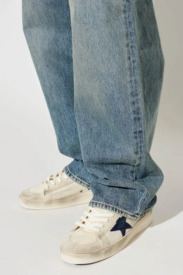 GOLDEN GOOSE Stardan' Perforated Leather And Textile Sneakers - Cream