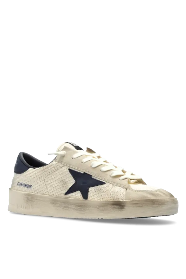 GOLDEN GOOSE Stardan' Perforated Leather And Textile Sneakers - Cream