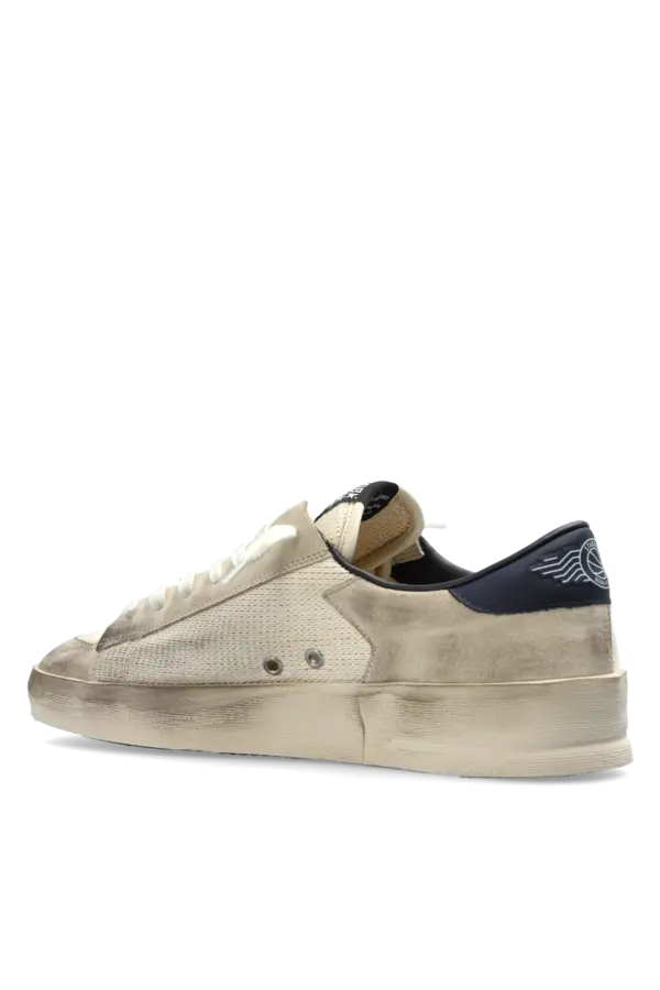 GOLDEN GOOSE Stardan' Perforated Leather And Textile Sneakers - Cream
