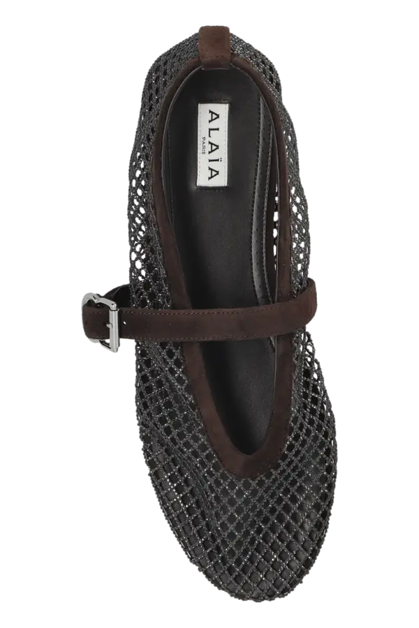 Alaïa Ballet Flats With Shimmering Crystals