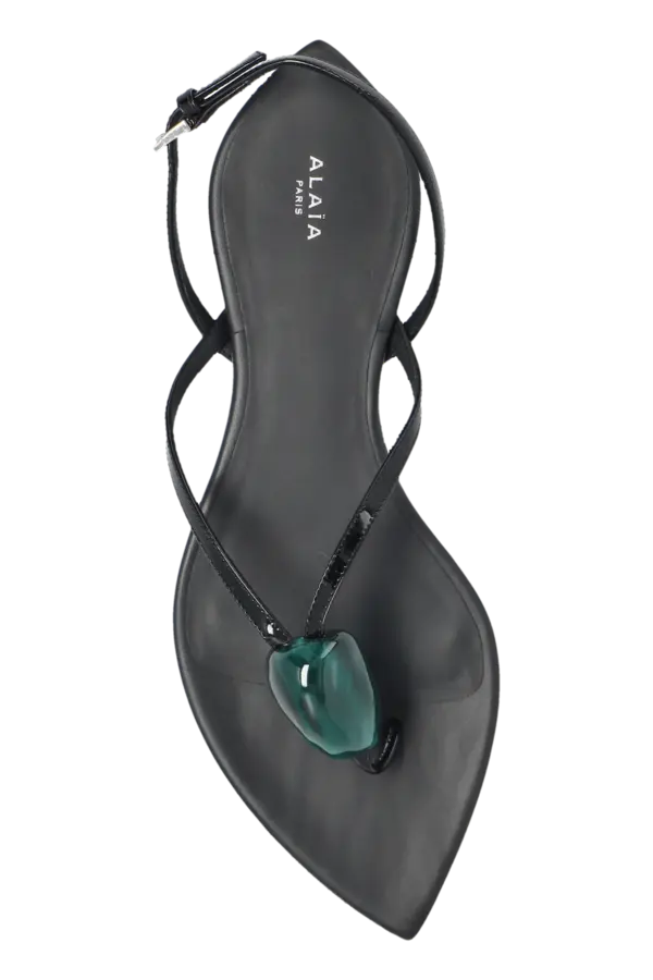 Alaïa Leather Sandals With An Appliqu