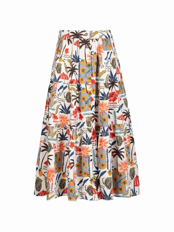 CHANGE OF SCENERY Joanna Skirt In Riviera - Blue/red