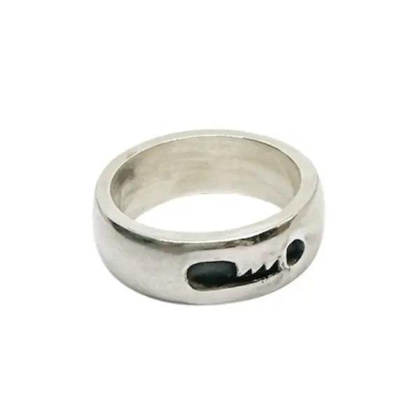 TG-JEWELLERY BY TAMARA GERVASIO Sterling Silver Key Motif Statement Ring - Silver/black