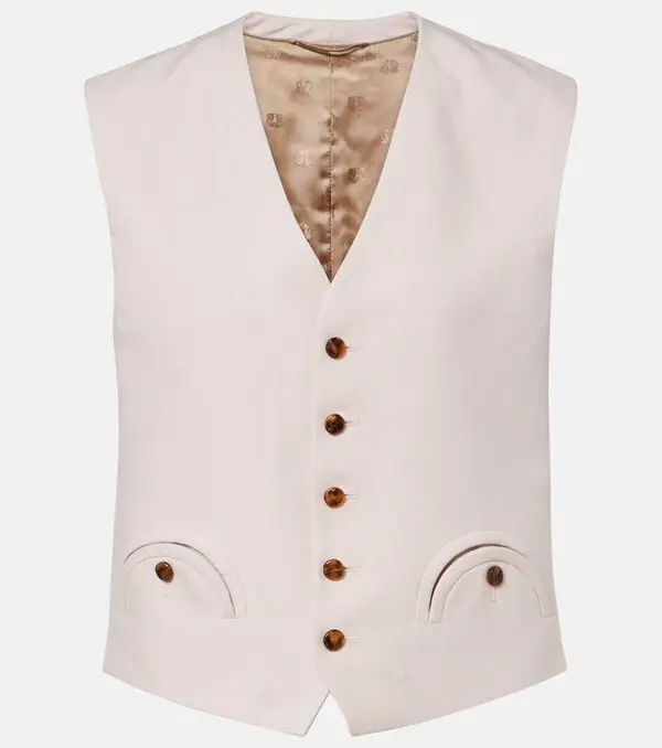 BLAZÉ MILANO Feral Linen Vest In Glycine - Pink