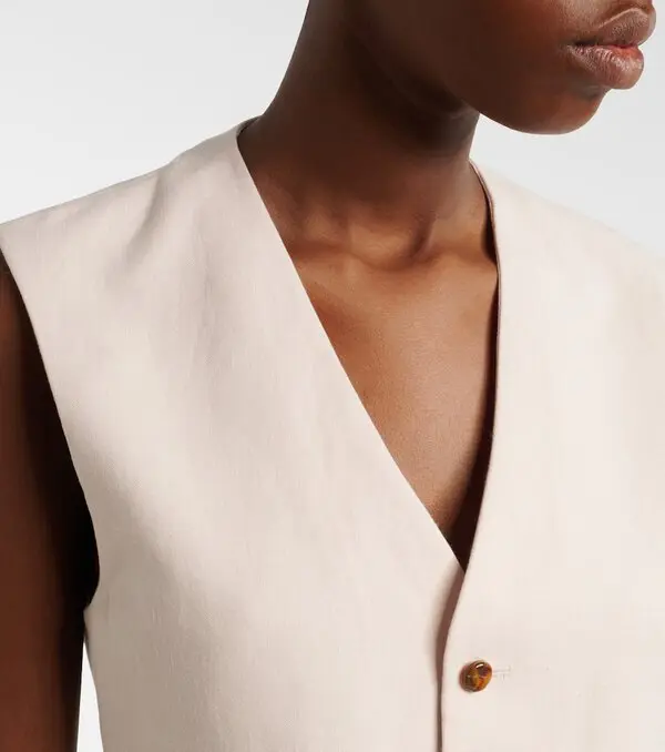 BLAZÉ MILANO Feral Linen Vest In Glycine - Pink