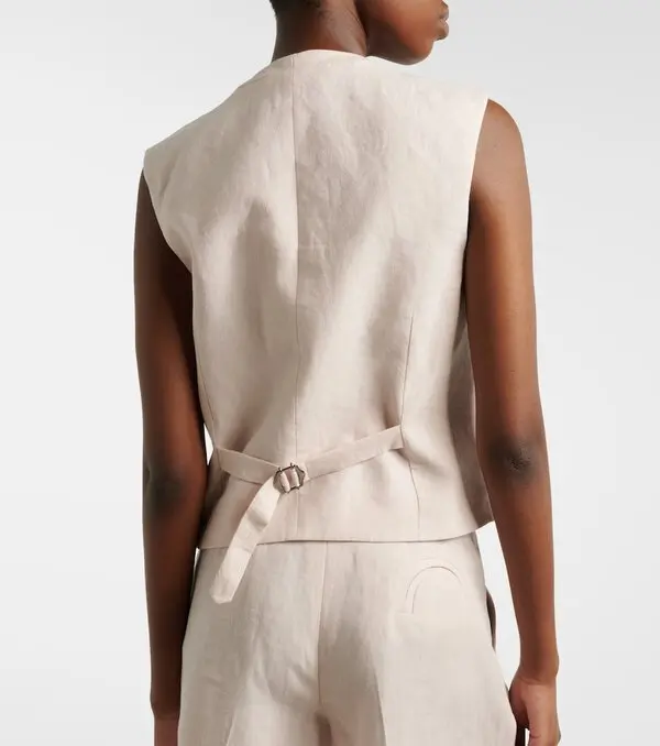 BLAZÉ MILANO Feral Linen Vest In Glycine - Pink