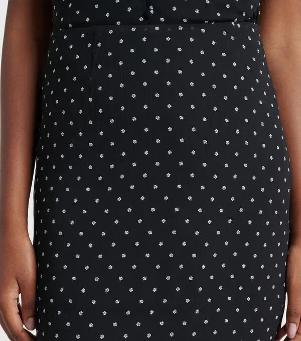 ROTATE BY BIRGER CHRISTENSEN Lace-trimmed Polka-dot Pencil Skirt