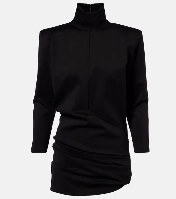 Attico Draped Turtleneck Jersey Minidress