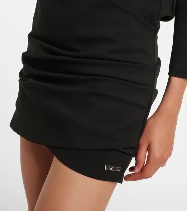 Attico Draped Turtleneck Jersey Minidress