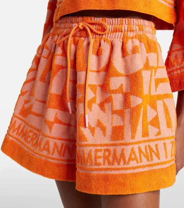 Zimmermann Solstice Cotton Terry Shorts - Orange