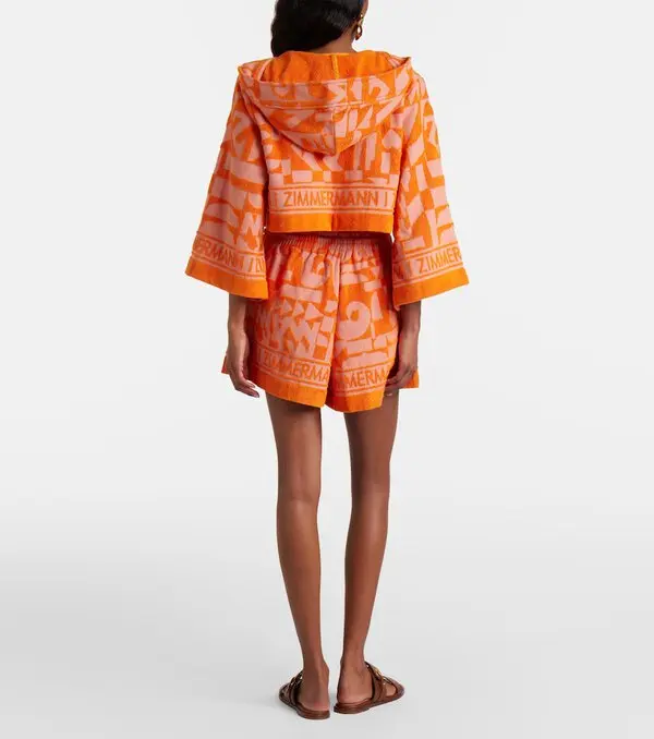Zimmermann Solstice Cotton Terry Shorts - Orange