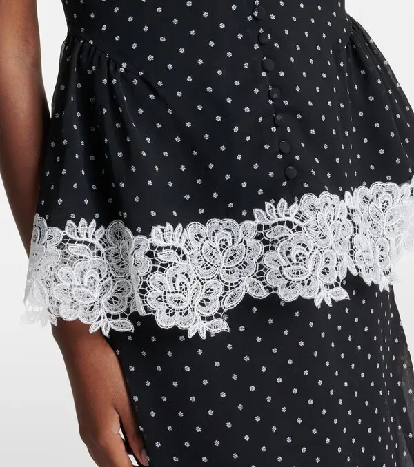 ROTATE BY BIRGER CHRISTENSEN Lace-trimmed Polka-dot Camisole