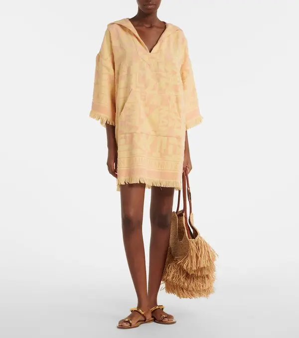 Zimmermann Pop Fringed Cotton Terry Mini Dress