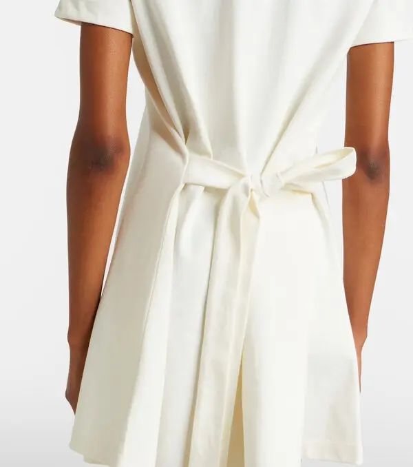 Miu Miu Leather-trimmed Cotton Jersey Mini Dress