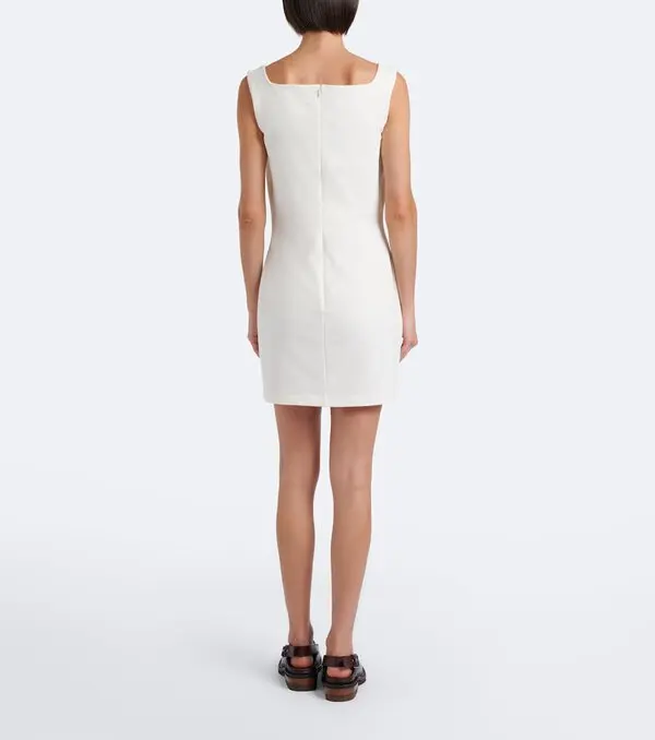 Miu Miu Leather Trimmed Cotton Jersey Dress