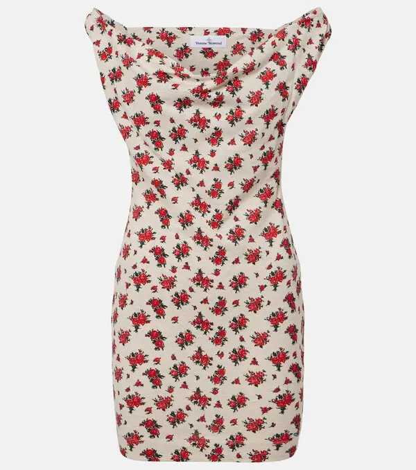 VIVIENNE WESTWOOD Anna Floral Cotton Jersey Minidress - White