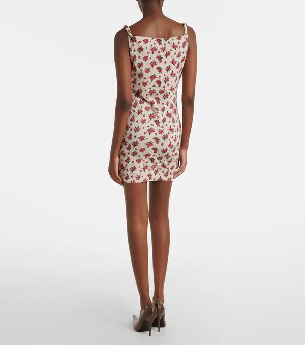 VIVIENNE WESTWOOD Anna Floral Cotton Jersey Mini Dress - White