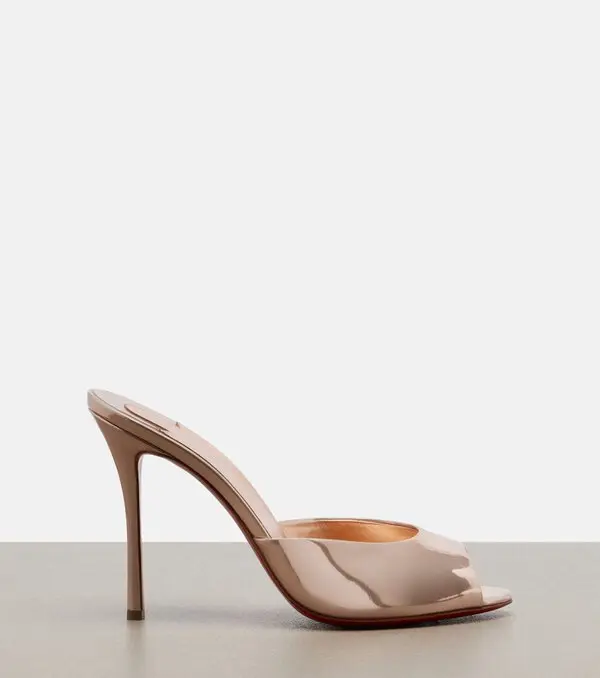 CHRISTIAN LOUBOUTIN Me Dolly Laminated Leather Mules