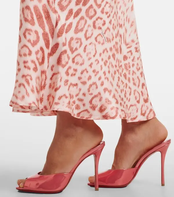 CHRISTIAN LOUBOUTIN Me Dolly Laminated Leather Mules - Pink